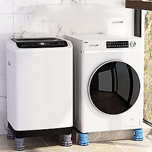 Multifunctional Adjustable Bracket Base For Washing Machine,Multifunctional Adjustable Bracket Base Anti Vibration Pads,Adjustable Height Washing Machine Support Foot Pads Non Slip Heighten (4xBlue)