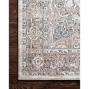 Loloi II Dante Collection DN-05 Ivory/Stone, Transitional Area Rug, 6'-7" x 9'-2"