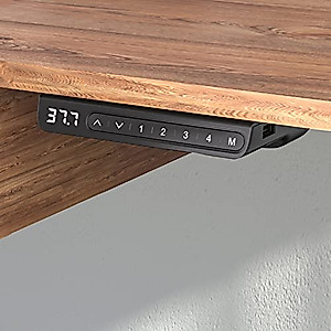 ExaDesk Electric Standing Desk with 4 Drawers, 55 x 30 Inches Adjustable Desk with Storage Shelf, Stand Up Desk for Home and Office, Rustic Brown Top/Black Frame