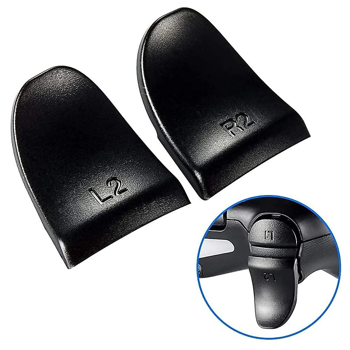 MMOBIEL 2 Pair R2 L2 Trigger Extension Buttons for Playstation 4 PS4, PS4 Slim, PS4 Pro Dualshock Controllers Professional Improvement Adjusters