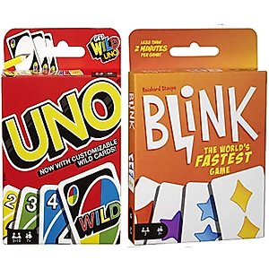 Uno and Blink | Card Game Bundle for Kids