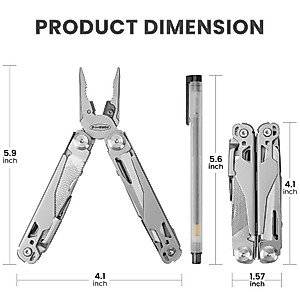 Multitool, 22-in-1 Multitools Pliers with Nylon Sheath, Professional Multi-tool for Survival, Camping and Hunting by PERWIN