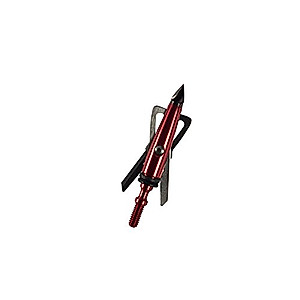 RAGE Chisel Tip 2 Blade Broadhead, 100 Grain with Shock Collar Technology - 3 Pack, Red, Model:65100