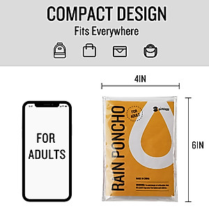 SaphiRose Disposable Rain Poncho Clear Ponchos for Adults (4 Pack)