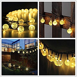 Xiying 6.5M String Lights with 30LED Bulbs Battery Powered Decorative for Bedroom Crystal Balls Fairy String Lights Great Garden Terrace Patio Outside Lights for Home Garden (6.5 Meters 30 Lights)