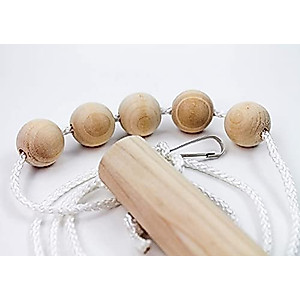 Backyard Barnyard Chicken Swing Handmade in USA!!! ! Toy for Coop (Round Bar) Natural Safe Large Wood Perch Ladder for Poultry Run Rooster Hens Chicks Pet Parrots Pollo Stress Relief for Birds