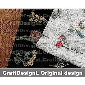 CraftDesignL Linen Daisy Embroiderd Cotton Fabric,Floral Embroidered Fabric,Daisy Fabric,Embroidered Fabric,Dress Fabric,Designer Fabric,Fabric by Yard (Black)