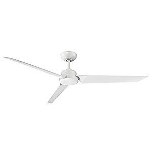 Roboto Smart Indoor and Outdoor 3-Blade Ceiling Fan 62in Matte White with Remote Control works with Alexa, Google Assistant, Samsung Things, and iOS or Android App