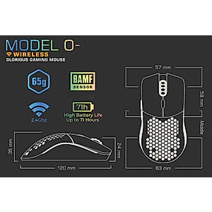 Glorious Model O Minus Wireless Gaming Mouse, RGB Gaming Mouse (Matte White)