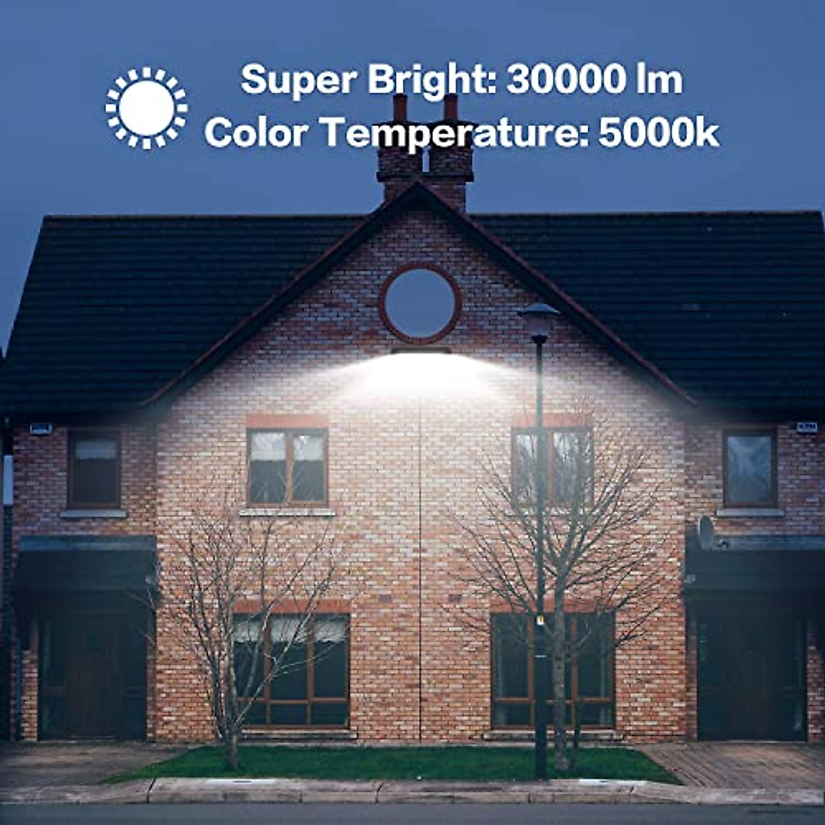 MORSEN 300W LED Flood Light, 30000lm Super Bright Security Lights, UL Certificated Plug, IP66 Waterproof Outdoor Flood Light, 5000K Daylight White Floodlight for Yard, Garden, Garages