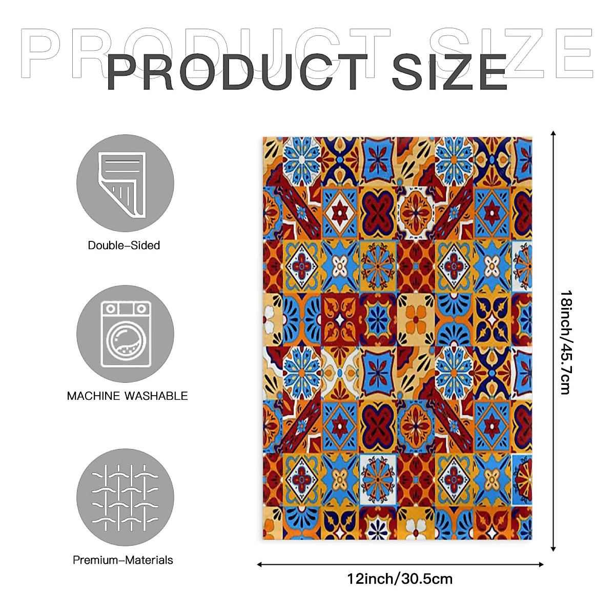 Double-sided garden flag Mexican Talavera Ceramic Tile Pattern Outdoor Flag Garden Flag Yard Outdoor Decoration （12×18in）.