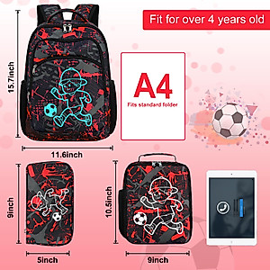 Kids Backpack for School Boys Girls Space Preschool Bookbag with Lunch Box Pencil Case Set Elementary Backpacks Kindergarten School Bags (Astronaut-Navy Blue)