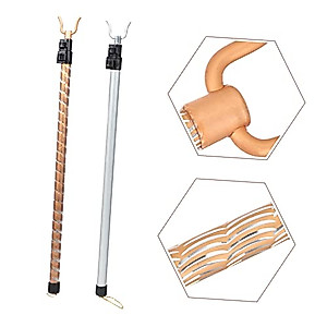 Veemoon 2pcs Curtain Rod Hooks Outdoor Curtain Stainless Steel Retractable Clothesline Adjustable Clothesline Pole Retractable Laundry Pole Clothes Stretcher Pole Outrigger Telescopic Rod