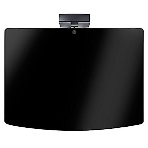 WALI Floating Wall Mounted Shelf with Transparent Strengthened Tempered Glass for DVD Players, Cable Boxes, Games Consoles, TV Accessories (CS201), 1 Shelf, Black