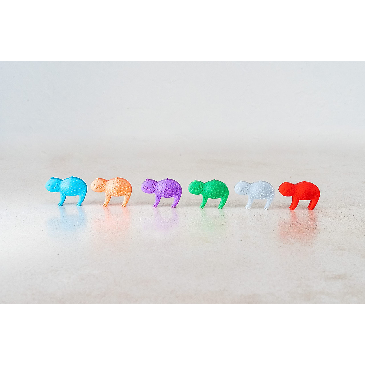 Wine Glass Charms, 6 Pack Party Sloth Gifts, Wine Accessories, Whiskey Charm, Glass Markers, Wine Charms, Sloth Cocktail Charms, Mark Your Cup and Drink Up, Funny Reusable Silicone Animal Buddies