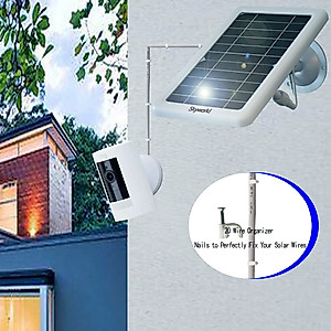 Solar Panel Charger for Ring Spotlight Camera, Ring Stick Up Camera,5 V 4.5 W Output Fast Charging,DC 3.5 Ring Special Connection Charging Port (White 1 Pack)