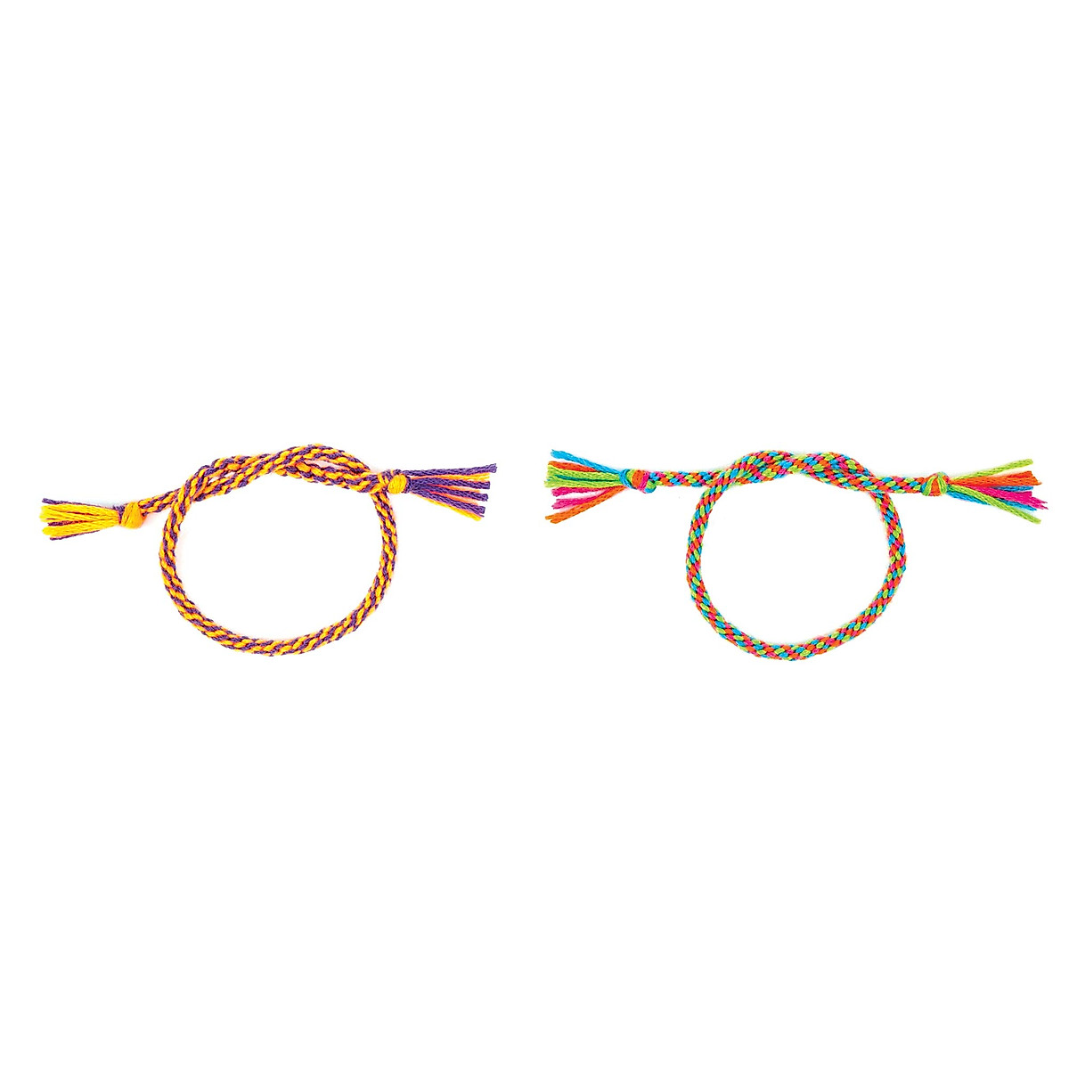 Baker Ross - AV207 Make Your Own Braided Friendship Bracelets - Creative Craft Kits for Kids to Design Make & Give as Gift (Pack of 4), 9.5cm, Assorted