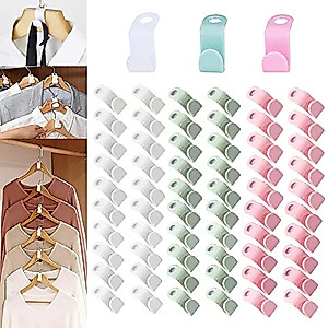 Clothes Hanger Connector Hooks, 60PCS Sturdy Mini Cascading Hanger Hooks, Thickened 20lbs Space Saving Closet Hanger Organizer, Hanger Extender Clips, 3-Color Hanger Connection Hooks for Closet