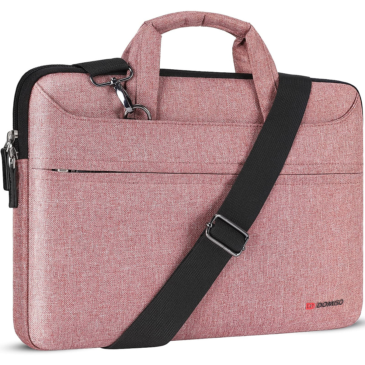 DOMISO 11.6-13 inch Laptop Bag Business Briefcase Water-resistant Notebook Messenger Shoulder Bag for 13" MacBook Pro/12.9" iPad Pro/13 MacBook Air Retina/12.3" Microsoft Surface Pro Pro 4 6,Pink
