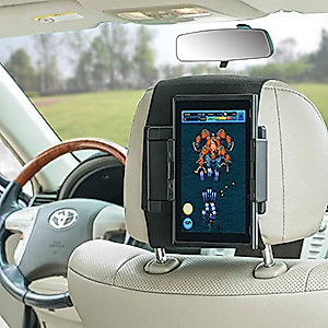 TFY Ninitendo Switch Car Mount Swivel Car Headrest Mount Holder for Game Machine Nintendo Switch and Other 5 to 10.5 Inch Phones and Tablets