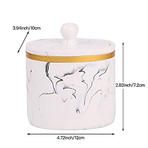 Tonxus Bathroom Vanity Countertop Divided Jars with Lid,Cotton Swab Holder,Resin Cotton Ball Container Makeup Sponges Cosmetics Canister,Bath Salts Storage Box (T1-B1-15WH)