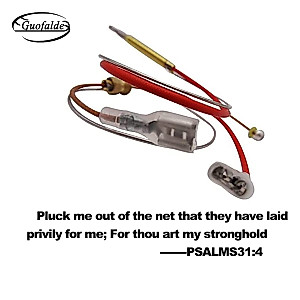 GUOFALDE Outdoor Patio Heater Thermocouple, M8 x 1 End Connection Nuts Thermocouple 410 mm Length M6 x 0.75 Head Thread