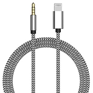 Aux Cord for iPhone,iPhone Aux Cord for Car,[Apple MFi Certified] Lightning to 3.5mm Aux Audio Nylon Braided Cable for iPhone14/13/12/11/XS/XR/X 8 7 6/iPad to Car/Home Stereo,Speaker,Headphone-3.3FT