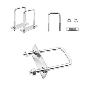 AGOOBO 10 Pack Square U Bolts, 304 Stainless Steel Tie Down U Bolt, Boat Trailer U Bolt (M6, W 1-3/8 x L 2-3/4 inch)