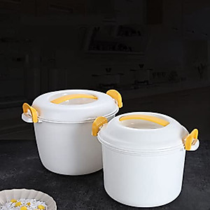 Luxshiny Microwave Pressure Cooker Microwave Rice Cooker Mini Rice Cooker Portable Steamer Pasta Cooker Food Steamer Pot for Cooking Soup Rice Stews and Oatmeal Yellow S Microwave Pasta Pot