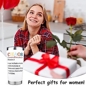 Moyel Thank You Gifts for Women 20Oz Travel Tumbler Cup Coffee Mug Chaos Coordinator Gifts for Her Birthday Christmas Inspirational Gifts for Mom Friends Female Teachers Coworkers Boss Nurse