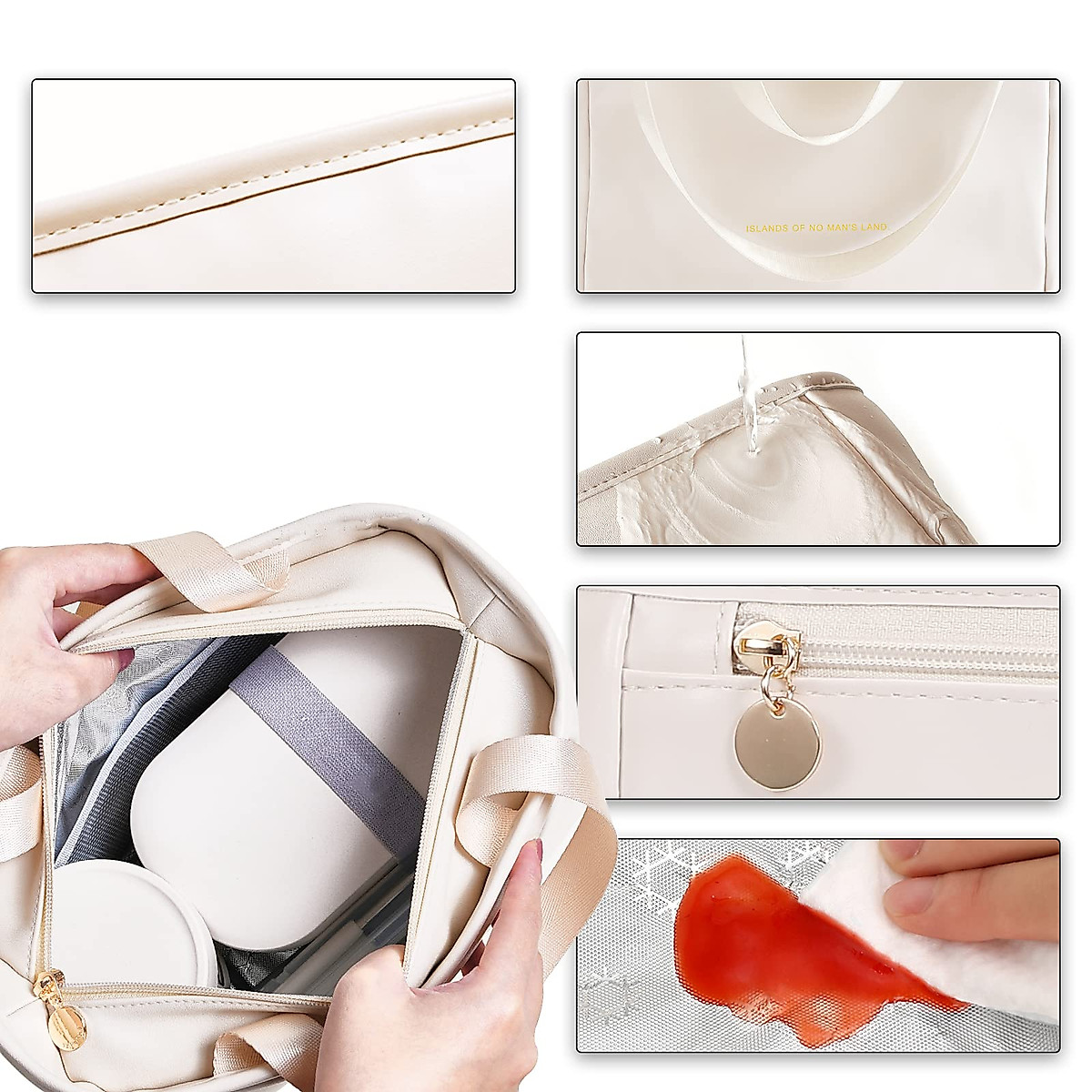 uoloao Lunch Bag Women Insulated - 10L Lunch Tote Bag for Women Work, Polyurethane Small Cute Lunch Bag Cooler for Office, Beach, Camping