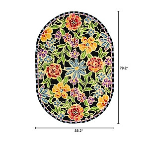 SAFAVIEH Chelsea Collection Area Rug - 4'6" x 6'6" Oval, Black, Hand-Hooked French Country Wool, Ideal for High Traffic Areas in Living Room, Bedroom (HK214B)