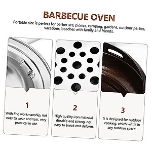Yardwe 1pc Oven Portable Camping Grill Portable Grills Charcoal Burner Outdoor Grill Cooker Kabob Burgers Grill Bbq Iron Oven Outdoor Barbecue Oven Camping Supplies Bbq Stove for Party