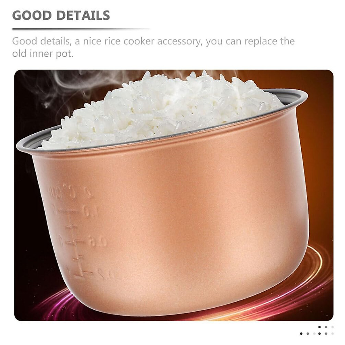 HEMOTON Inner Pot for Instants Pot 3.2-Qt, Polished Surface, Rice Cooker, Nonstick Pot, Replacement Inner Pot, Inner Pot Parts, Alloy Cooking Pot with scale (3L, 8.25"D x 8.25"W x 4.32"H)