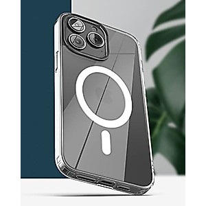 Encased Magnetic Case Designed for iPhone 14 Pro Max Case with Belt Clip Holster, Compatible with MagSafe (Crystal Clear)