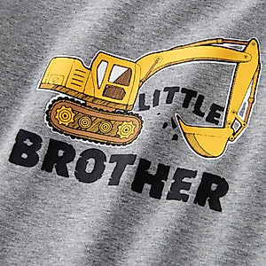 WAWSAM Little Brother Saurus Bodysuit Baby Boys’ Dinosaur Newborn Romper Gift (Grey, 3-6 Months)