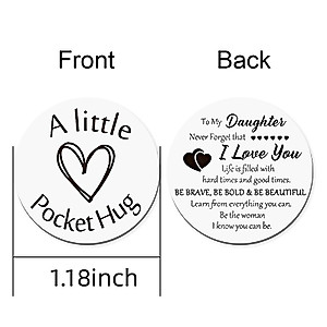 Daughter Birthday Gift from Mom Dad, To My Daughter Inspirational Gifts, I Love You Daughters Pocket Hug Keychain Presents for Daughter in law Christmas Graduation Wedding Gift for Women Girls
