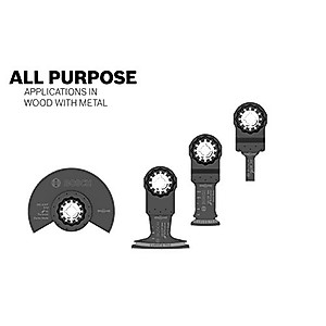 BOSCH OSL312F 1-Piece 3-1/2 In. Starlock Oscillating Multi Tool All Purpose Bi-Metal Flush Cut Blade for Applications in Wood, Wood with Nails, Drywall, PVC, Metal (Nails and Staples)