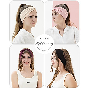 jollybows 16 PCS Headbands for Women Elastic Hair Bands Yoga Running Hair Wrap No Slip Hair Accessories for Girls