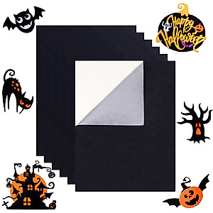 BENECREAT 12PCS 11.5"x15.5" Large Black Halloween Velvet Adhesive Back Sheet Jewelry Box Liner Fabric, Durable and Water Resistant for Festival Art Craft Making