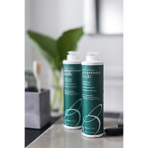 Brocato Peppermint Scrub Purifying Shampoo: Lightweight with Pure Peppermint Oil, Ideal for Oily to Normal Hair Types - Sulfate & Paraben Free, 32oz