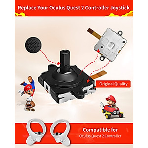 13-in-1 Replacement Kit for Oculus Quest 2 Controller/Meta Quest 2 Controller - Featuring oysticks, Thumbsticks, Screwdriver, Tweezer, and Pry Tool.