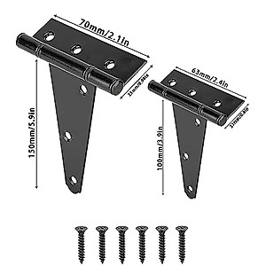 Heavy Duty T Hinge Tee Hinge T Strap Hinge Shed Hinge Gate Hinge Barn Hinge Fence Hinge Door Hinge Wrought Rustproof All Size Black