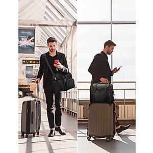 Double Leaves 30L Extra Large Cooler Bag Insulated Flight Attendant Lunch Bag Crew Cooler Bag for Men Soft Sided Lunch Box Leakproof for Travel Camping Beach Picnic, Black