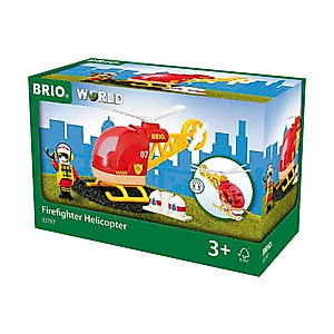 BRIO World - 33797 Firefighter Helicopter | 3 Piece Helicopter Toy for Kids Ages 3 and Up