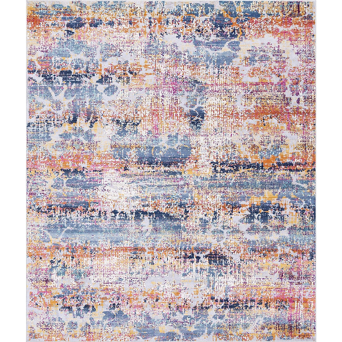 Rugs.com Budapest Collection Area Rug – 8' x 10' Multi Low-Pile Rug Perfect for Living Rooms, Large Dining Rooms, Open Floorplans