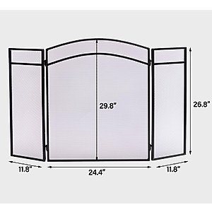 DOEWORKS Three Panel Basic Arch Fireplace Screens