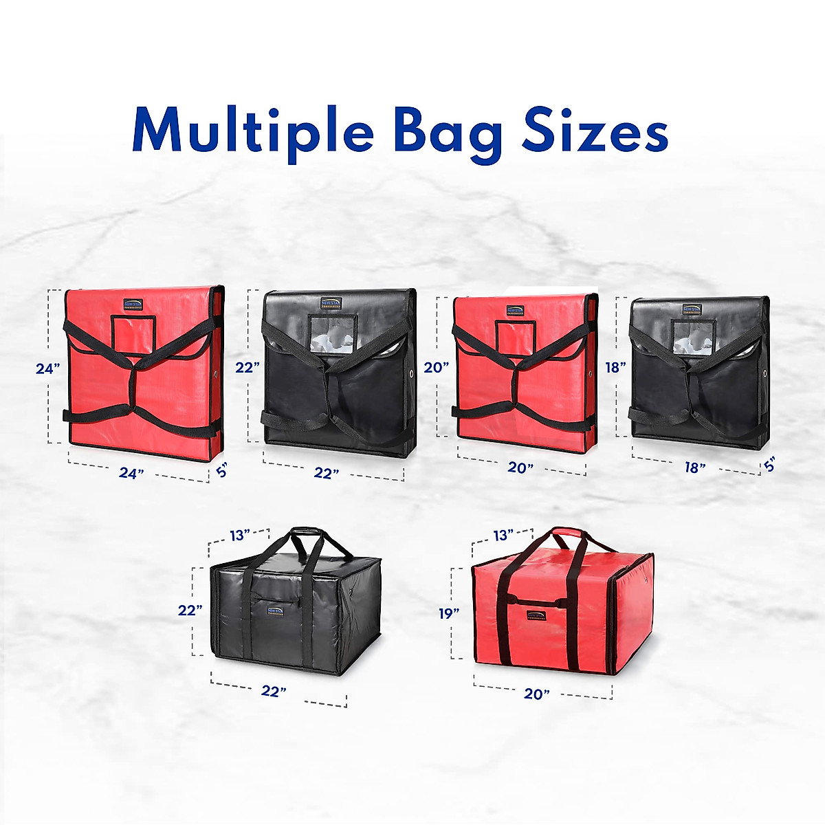 New Star Foodservice 51148 Insulated Pizza Delivery Bag, 20" by 19" by 13", Black