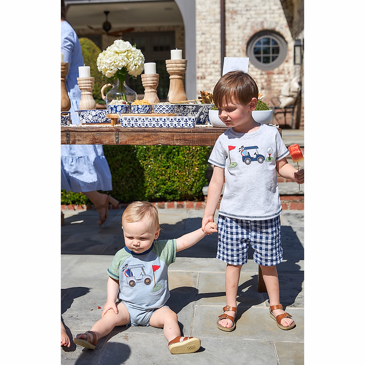 Mud Pie baby boys Short Set, Grey, Medium US