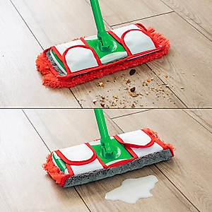 Reversible Double Sided Swiffer Compatible Mop Head | Microfiber Mop Head Replacement | Dust Mop | Floor Mop | Flat Mop | Microfiber Mop Pads | Wet and Dry Cleaning | Set of 2